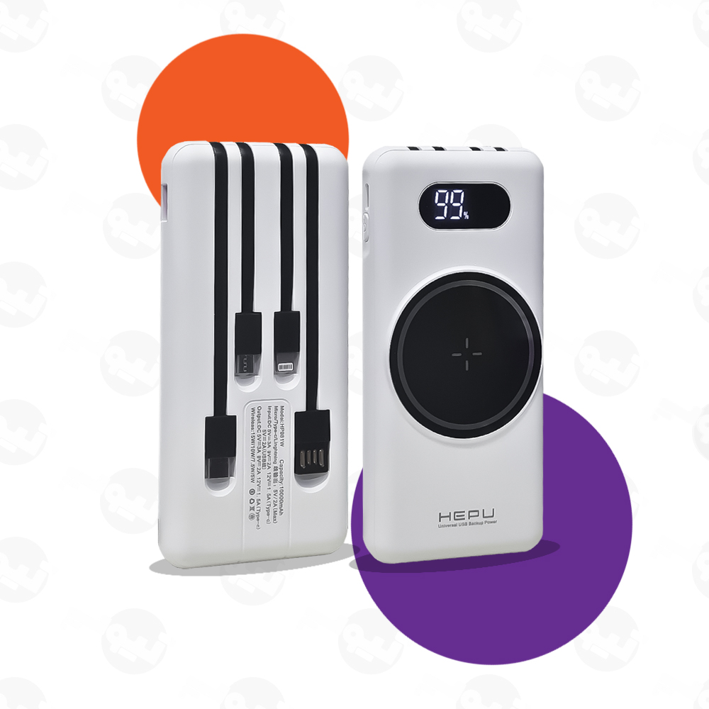 پاوربانک وایرلس ۱۰۰۰۰ میلی آمپر هپو / Hepu Wireless 10K Power Bank HP981W 22.5W - فروشگاه آنلاین ...